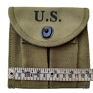 (Pack of 2) U.S WWII M1 Carbine Buttstock Ammo Ammunition Cartridge Magazine Pouch WW2
