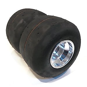 The ROP Shop | (Pack of 2) Tubeless Racing Slick Tire 11x6.00-5 with Aluminum Wheel for Go Kart