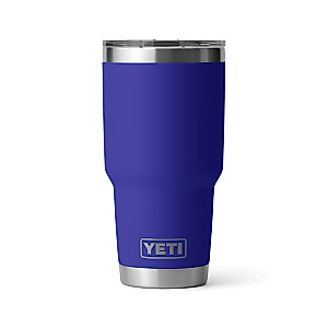 YETI Rambler 30 oz Tumbler Retired Colors, Stainless Steel, Vacuum Insulated with MagSlider Lid, Offshore Blue