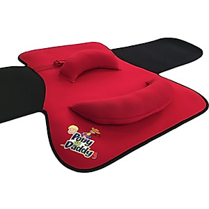 Pony Up Daddy - Neoprene Parent Saddle with Easy Close Strap - Features Padded Seat and Grab Handle for Safe and Comfortable Play Pony Rides - Fits Up to 50" Chest Size - Raider Red