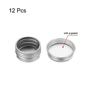uxcell 12 Pack 0.17 oz Round Aluminum Cans Tin Can Screw Top Metal Lid Containers for Crafts, Candles, 5ml