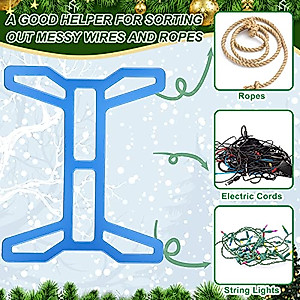 Christmas Lights Storage Holder All Purpose Light Cord Wind up Organizer and Holder for String Lights, Extension Cords, Rope (Blue, Set of 6)