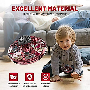 GOOLY Flying Spinner Mini Drone, Hand Operated Drones for Kids Adults, Flying Ball Toy with 360° Rotating LED Lights Indoor Outdoor, Stress Relief UFO Drone Toys for Boys Girls Gift
