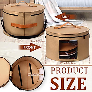 Suzile 4 Pack Large Round Foldable Felt Hat Box for Women Storage 17 x 10 Inch Cowboy Hat Storage Box with Lid Closet Cowboy Hat Case Hat Organizer Box Clothes Storage Bin(Camel)