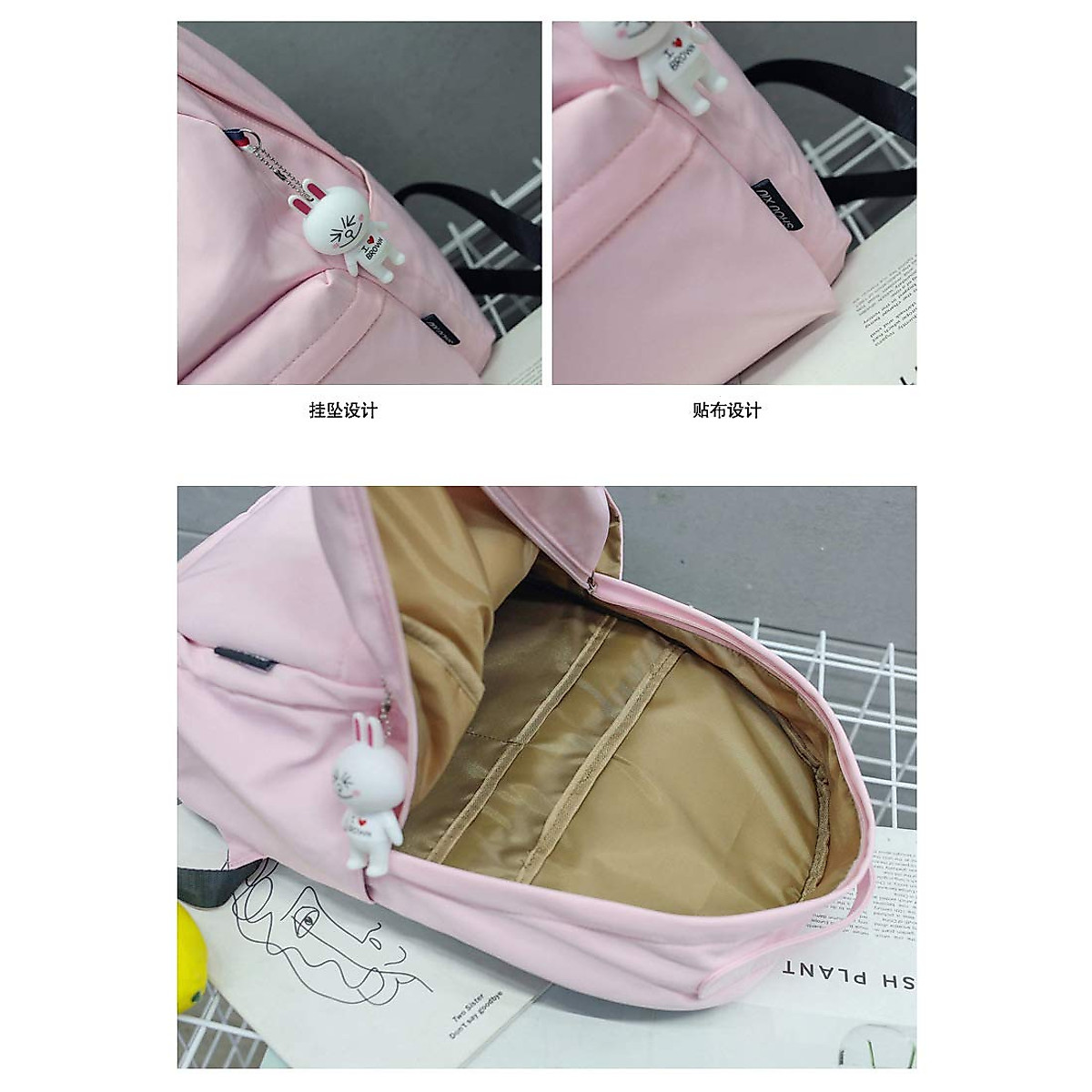 LUO New Hello Kitty Large Capacity Embroidered PU Women's Shoulder Messenger Bag Handbag Casual Bag Purse LB-715898, Pink