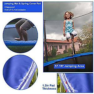 ARCTICSCORPION Trampoline with Safe Enclosure Net 10 FT Trampoline for 3-4 Kids and Adults Capacity 600 LBS Exercise Fitness Outdoor Trampoline with Waterproof Jump Mat Ladder