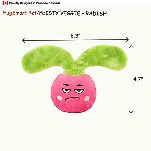 HugSmart | Vegetable Dog Toys (3-Pack) Interactive Chew Dog Rope Toy + Two Hide and Seek Dog Toys | Squeaky, Nosework, Plush Toy for Small Medium Breeds (Bok Choy, Radish & Avocado)