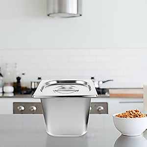 Kichvoe Aluminum Pans Stainless Steel Steam Pan Anti-jam Steam Table Pan Hotel Pans Restaurant Buffet Tray Dinner Food Container with Lid for Event Party Holiday Chafing Dish Buffet Set