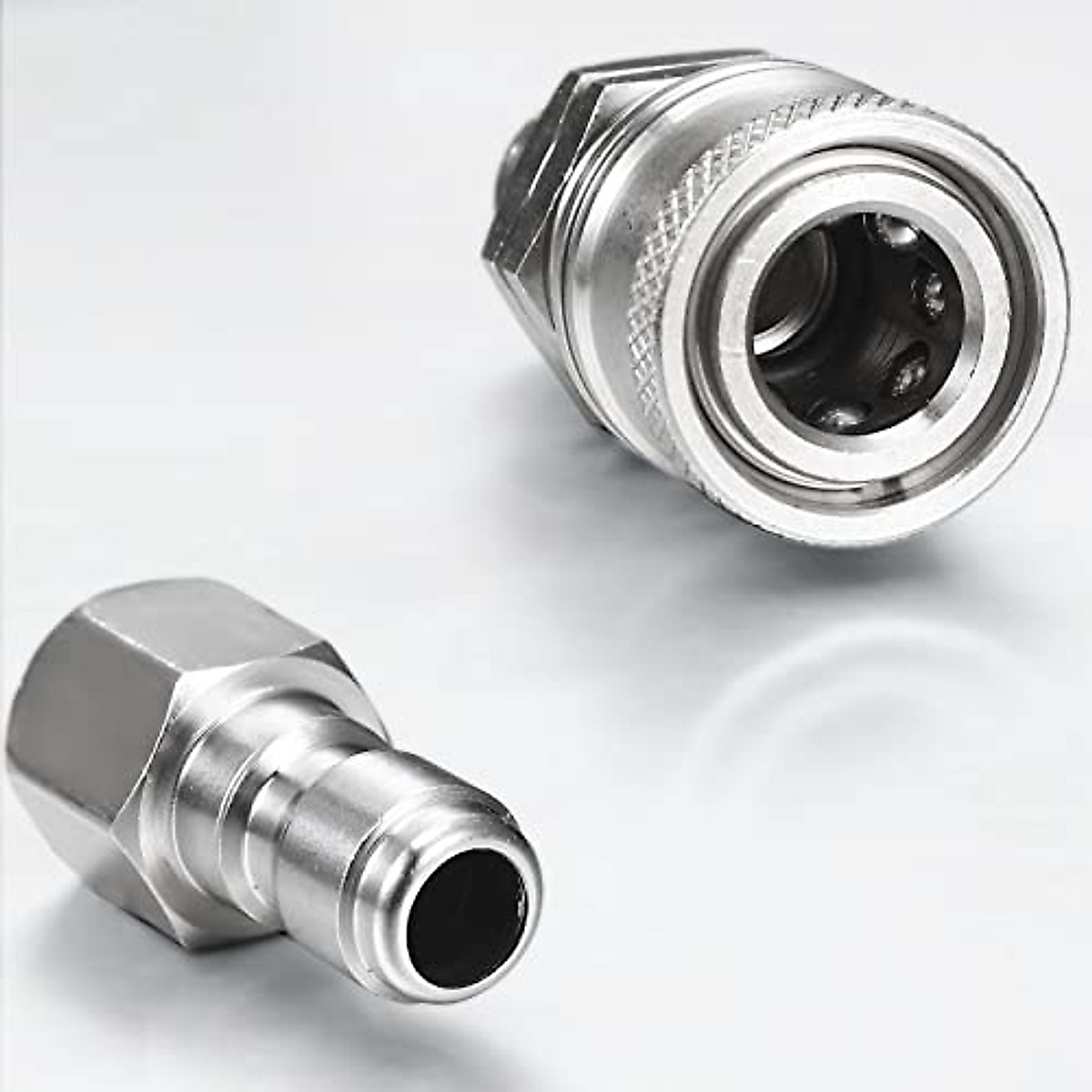 Shimeyao 4 Sets NPT 1/4 Inch Pressure Washer Coupler Quick Connect Plug Male Female 1/4 Quick Connect Fittings Pressure Washer Adapters Pressure Washer Accessories (Internal Thread)