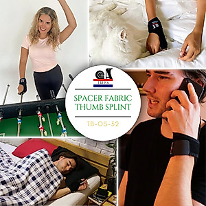 IRUFA, 3D Breathable Spacer Fabric Reversible CMC Joint Thumb Stabilizer, Splint Spica, Abducted Thumb for BlackBerry Thumb, Trigger Finger, Mommy Thumb, One PCS (Regular)