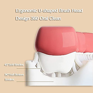 HGR 2Pcs Kids U- Shaped Toothbrush, Manual Toothbrush Oral  Cleaning Tools for Children Training Teeth Cleaning Whole Mouth Toothbrush for Kids (Aged 6~12)