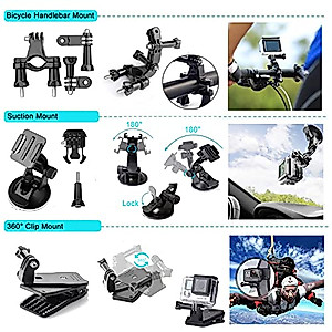 Action Cameras Accessory Kit, Bonvvie 50-in-1 Sports Camera Accessory Kit Compatible with Hero 13/12/11/10/9/8/7 Black, Max/Fusion, Insta360 Osmo Action SJCAM SJ6000 SJ5000 Campark REMALI