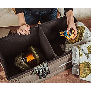 HALO Ammo Crate Collapsible Storage Bin Chest with Lid | Fabric Basket Container with Handles, Cubby Cube Closet Organizer | Video Game Gifts And Collectibles | 24 x 12 Inches