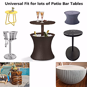 Saking Outdoor Cooler Table cover for Keter 7.5 Gallon Cool Bar Table, Waterproof Outdoor Barrel Cool Bar Table Cover, Round Pool Side End Table Cover with Drawstring, 21" D x 23" H, Black