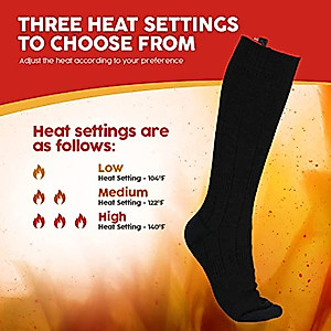 2024 Upgraded 4000mAh Rechargeable Heated Socks for Men Women - Washable Electric Thermal Warming Socks for Hunting Winter Skiing Outdoors - Battery Included