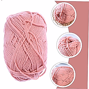 Wool Yarn 10 Rolls Milk Cotton Yarn Knitting Wool Chunky Yarn Wool Knitting Crochet Yarn Weaving Yarn Knitting Yarn DIY Yarn Pink Doll Coarse Wool DIY Soft Milk Cotton Crochet Yarn