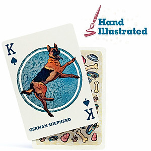 Dogs & Puppies Playing Cards - 100+ Dog & Puppy Illustrations, Two Decks of Assorted Breeds - Pictures of Pets for Animal Lovers - Family Games, Hobbies, & Collections - Cute Pet Themed Collectibles