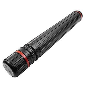 Pacific Arc Expandable Poster Storage Mailing Tube, for Blueprint, Artwork, Plans, Drafting - Hard Plastic Black 29 Inches to 48.5 inches with 3.75 Inch Opening