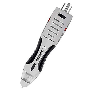 Sperry Instruments VD7504GFI DualCheck 2-in-1 Non-Contact Voltage Detector + GFCI Outlet Circuit Analyzer, 360° Visual & Audible Indicators, 50-1000V AC, 250 lb. Crush Rating