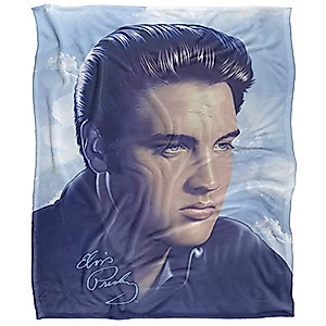 Elvis Presley Blanket, 50"x60", Big Portrait Silky Touch Sherpa Back Super Soft Throw Blanket
