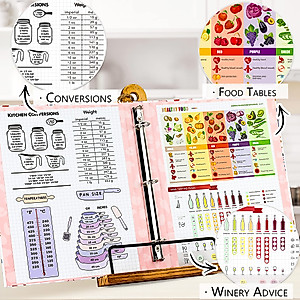 Relaehih 3 Ring Recipe Binder 8.5"x11" Recipe Book to Write in Your Own Recipes with Recipe Cards 4x6,Unique Gifts for Women Grandma