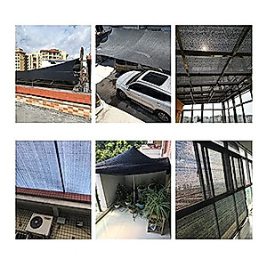 WYYZH Outdoor Patio Sun Shade Sail Gazebo Shade Net Encryption Thickened Rectangle Garden Sunshade Net Anti-UV Sun Shelter Awning (Color : Black, Size : 5x6m)