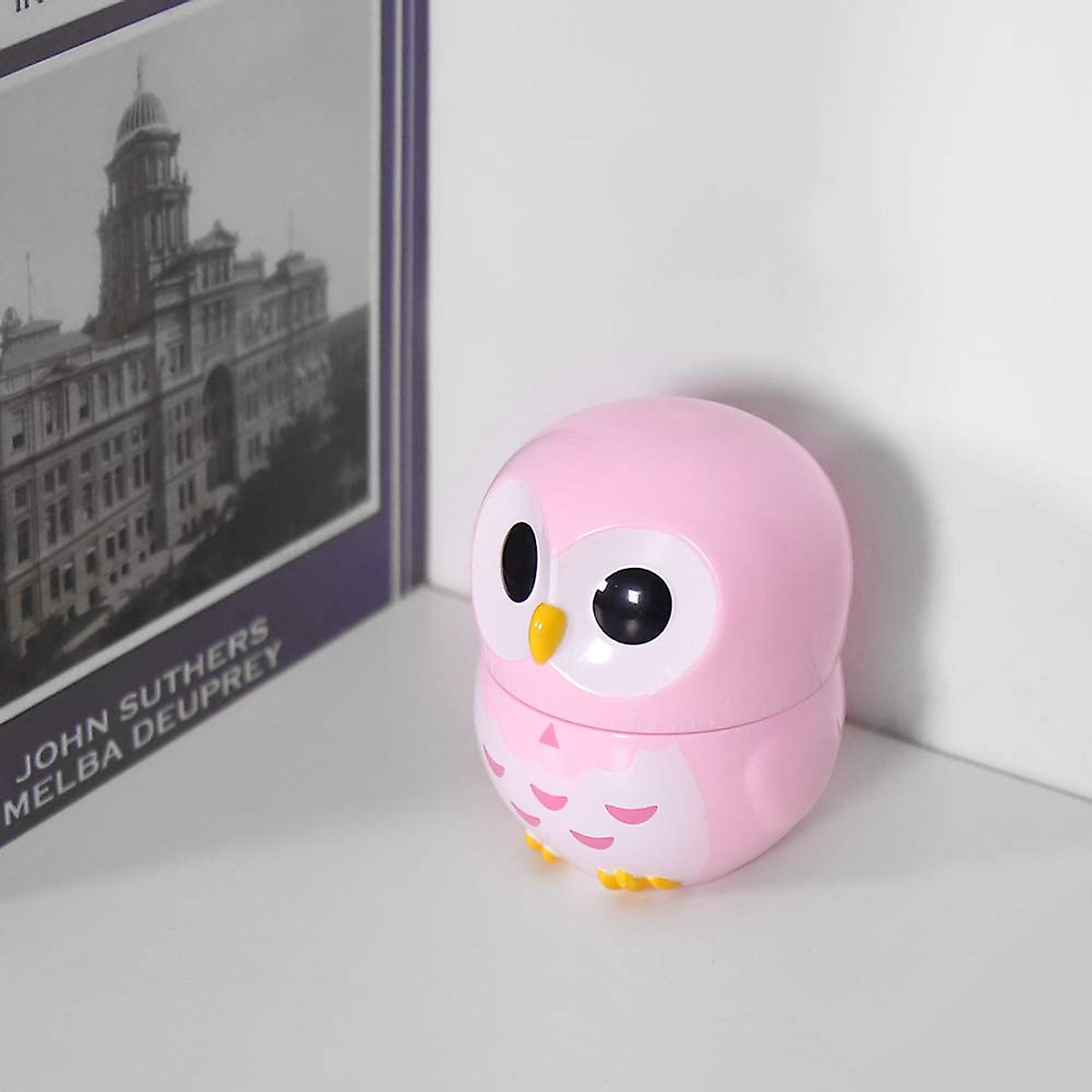 Manual Timer Cute Owl Shape Kitchen Manual Timer Mechanical Home Cooking Counters Clock(Pink)
