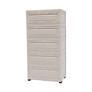 TFCFL Modern 6 Drawer Dresser, 5 Layers Drawer Chest Storage Cabinet Tall Dresser Organizer with Rolling Wheels, Keys for Clothes, Playroom, Bedroom Furniture, Living Room, Blue