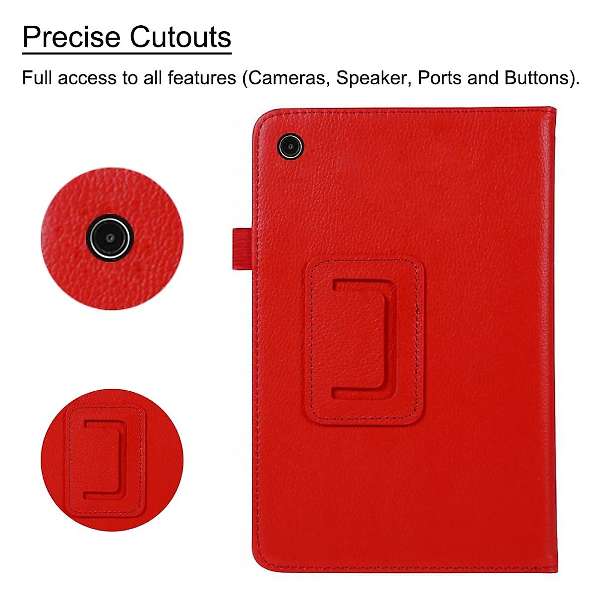 EKVINOR Case for Samsung Galaxy Tab A8 10.5 Inch 2022 Release (Model SM-X200/X205/X207), Folio Stand Cover Protective Case for Galaxy Tab A8 10.5” Tablet 2022 Model - Red
