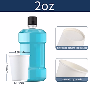 [100 Count - 2 oz] Small Paper Cups, Mouthwash Cups Bathroom Cups Mini Cups Small Disposable Cups