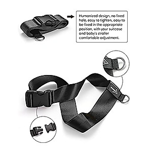 Car Seat Travel Belt, Adjustable Travel Strap for Transport Kid Car Seat to Convert Luggage Carts Into Airport Car Seat Stroller, Easy Carry Universal Size (Black)