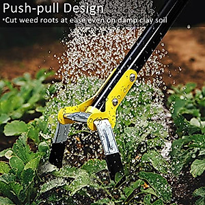 DonSail Hoe Garden Tool - Scuffle Garden Hula Hoes for Weeding Gardening Long Handle Heavy Duty - Adjustable Weeding Loop Stirrup Hoe 30-61 Inch Black