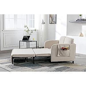 ERYE 3-in-1 Upholstered Futon Sofa Loveseat Convertible Sleeper Couch Bed,2-Seaters Sofa & Couch Soft Cushions Love Seat Daybed for Small Space Living Room Sets