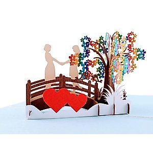 iGifts And Cards Awesome Lesbian Couple True Love 3D Pop Up Greeting Card - Wedding, Marriage, Engagement, Anniversary, Half-Fold, Pride, Lovers, Women, Brides, Wives, LGBT, Romantic, Rainbow