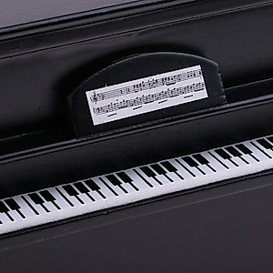 Dollhouse Grand Piano Model with Stool 1:12 Scale Miniature Musical Instrument Desk Ornaments Gift Wooden Elegant Mini House Decoration Artificial House Furniture Accessories (White)