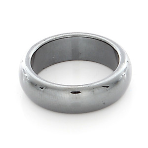 Nostrand 6mm Hematite Gemstone Plain Band Ring (5)