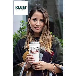 KLUBI Real Estate Gifts Coffee Mug- Everything I Touch Turns to Sold 20oz White Tumbler/Mug for Coffee- Gift Idea for a Real Estate Agent, Realtor, Women, Men, Closing, House