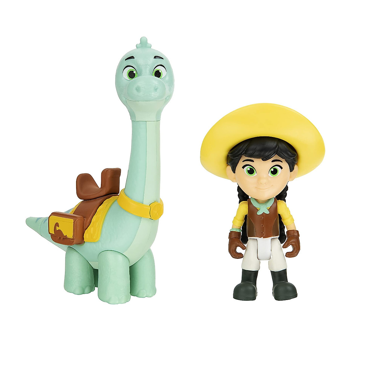 Dino Ranch 6-Figure Pack - Jon and Blitz, Min and Clover, Miguel and Tango - Three 3” Dino Ranchers and Three 4” Dinos, Plus Fence Pieces - Toys for Kids Featuring Your Favorite Pre-Westoric Ranchers