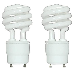 (2-Pack) Satco S8205 18-Watt 2700K GU24 Base Mini Spiral Compact Fluorescent Lamp,Warm White, 75W Equal