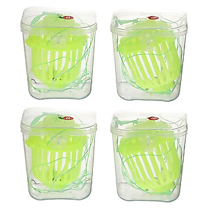 BESPORTBLE 4pcs Fishing Lure Hook Luminous Carp Fishing Cage Basket Outdoor Fishing Feeder Hook Trap Fishing Bait Cage Tackle Supplies