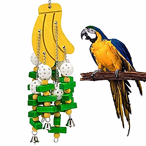 Keersi Medium Large Bird Chew Toy Wood Block for Parrot Parakeet Cockatiel Conure Cockatoo African Grey Macaw Eclectus Amazon Lovebird Budgie Cage
