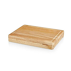 TOSCANA - a Picnic Time brand Asiago Cheese Board and Knife Set, Charcuterie Board Set, Wood Cutting Board with Cheese Knives, (Parawood)