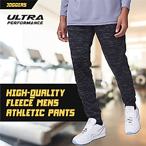 Ultra Performance 3 Pack Mens Open Bottom Sweatpants with Pockets, Casual Sweatpants for Men
