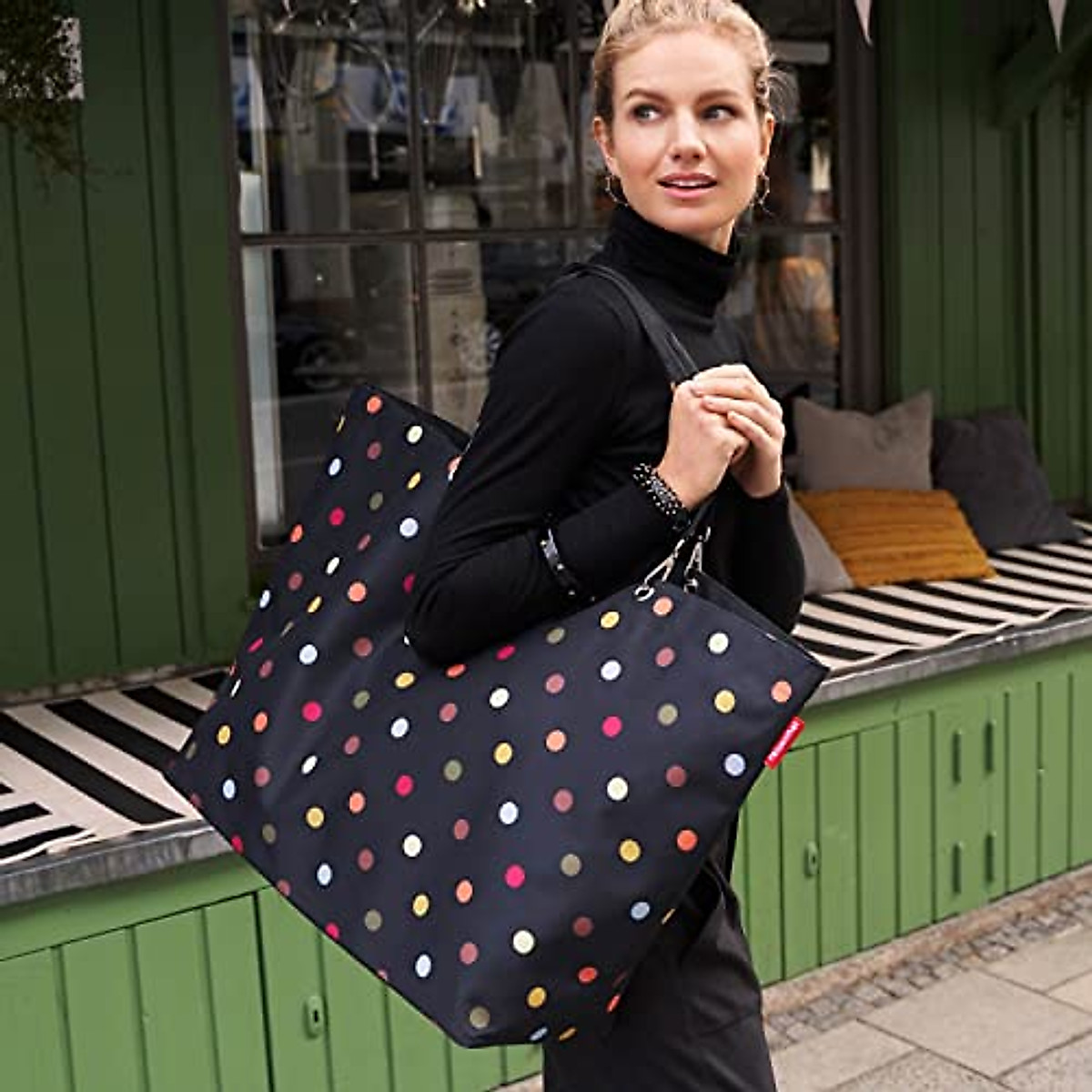 reisenthel shopper XL dots – Spacious shopping bag and classy handbag in one - Made of water-repellent material