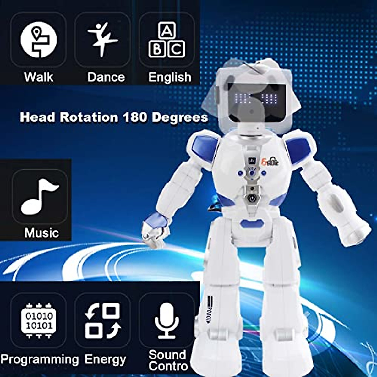 Fistone RC Robot War Warrior Remote Control Smart Robots Hydro Electric Hybrid Intelligent Interactive Action Figure Early Education Kids Toy with Dancing Singing