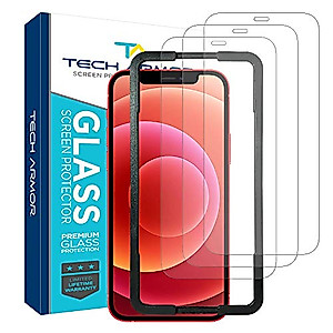 Tech Armor Ballistic Glass Screen Protector Designed for Apple NEW iPhone 12 mini 5.4 Inch 3 Pack Tempered Glass 2020