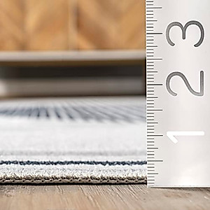 nuLOOM Camila Machine Washable Lunar Eclipse Ultra Thin Area Rug, 4' x 6', Grey