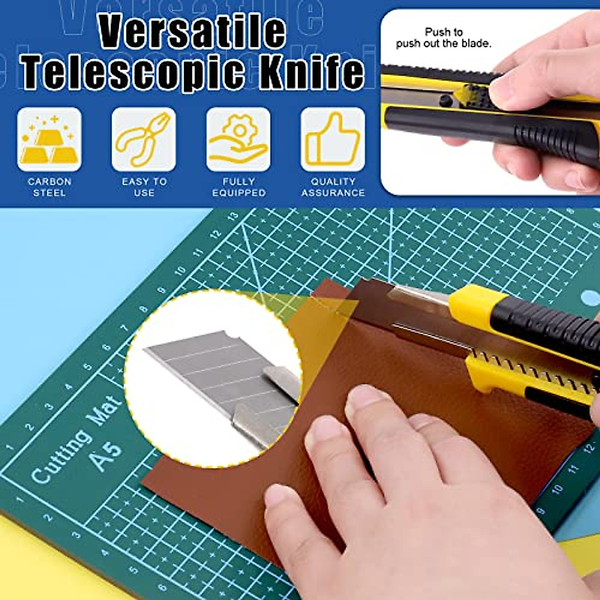 Glarks 47Pcs Gundam Model Tools Kit Model Basic Tools Craft Set Including Utility Knife, Cutting Mat, Tweezer, Files for Cars/Airplanes/Buildings/Gundam/Robots Models Building Repairing and Fixing