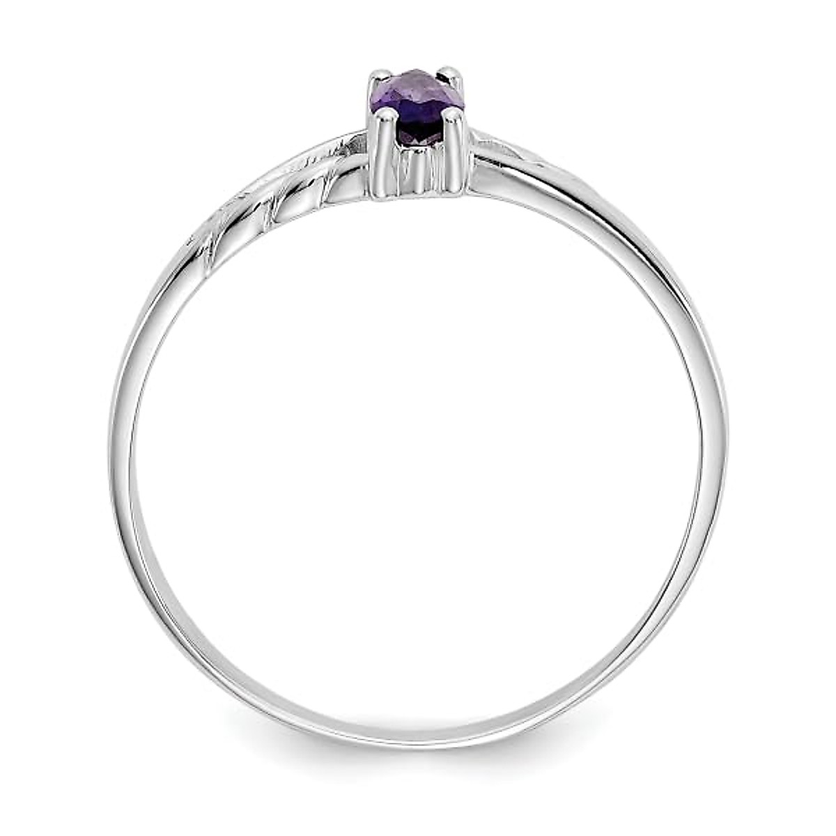 IceCarats 10K White Gold Purple Amethyst Ring Gemstone Band February Birthstone Jewelry Size 6