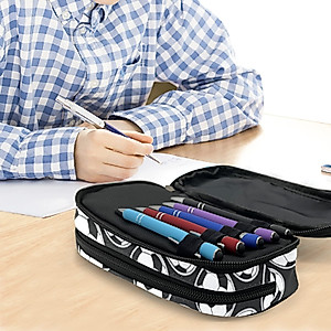 Cartoon Soccer Pattern Personalized Large Capacity Pencil Case Bag Box, Custom Zipper Pencil Pouch Cosmetic for School Office Girl Boy